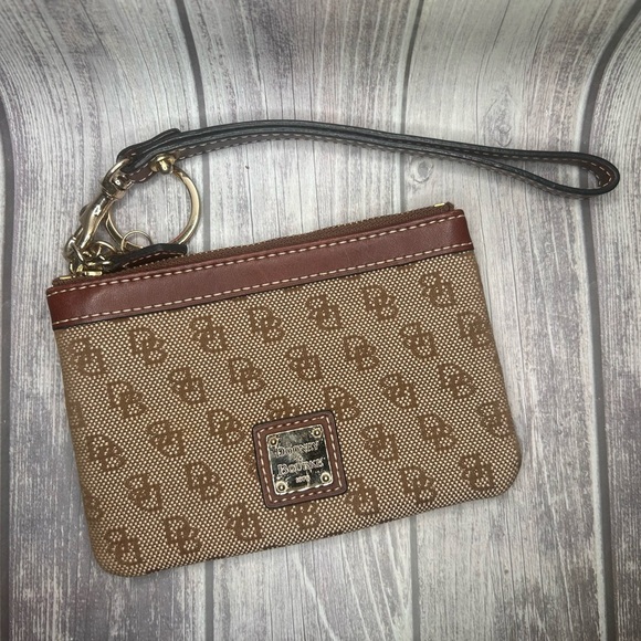 Dooney & Bourke | Bags | Dooney Bourke Tan And Brown Monogram Logo ...